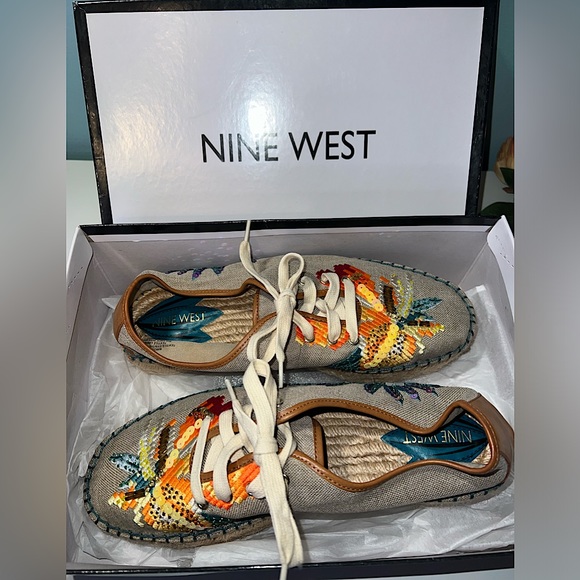 Nine West | Shoes | Nine West Natural Guinup Sneaker Sequin Boho ...